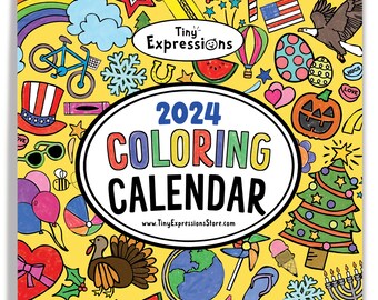 Printable Calendar for Kids 2024 Calendar for Kids Colorable - Etsy