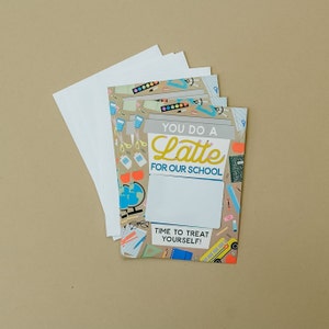 4 PACK Teacher Appreciation Coffee Gift Card Holders | Includes ...