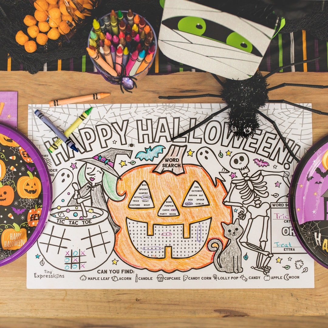 Halloween Paper Placemats for Kids (pack of 12 Pumpkin Placemats ...