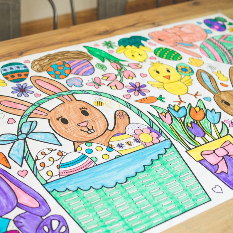 GIANT Easter Coloring Poster or Table Cover Paper Easter - Etsy