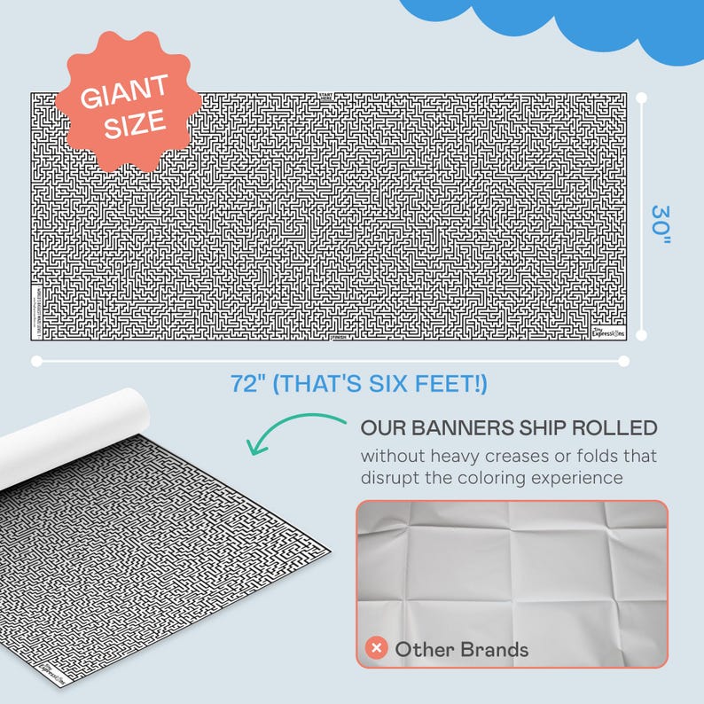 GIANT 6 Ft. Maze Activity Banner: Classroom Activity - Etsy