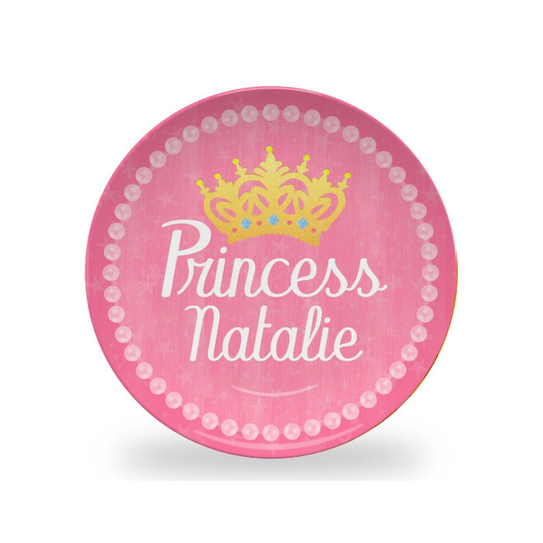 Personalized Princess Plate for Girls | Cute Crown Themed Plate for ...