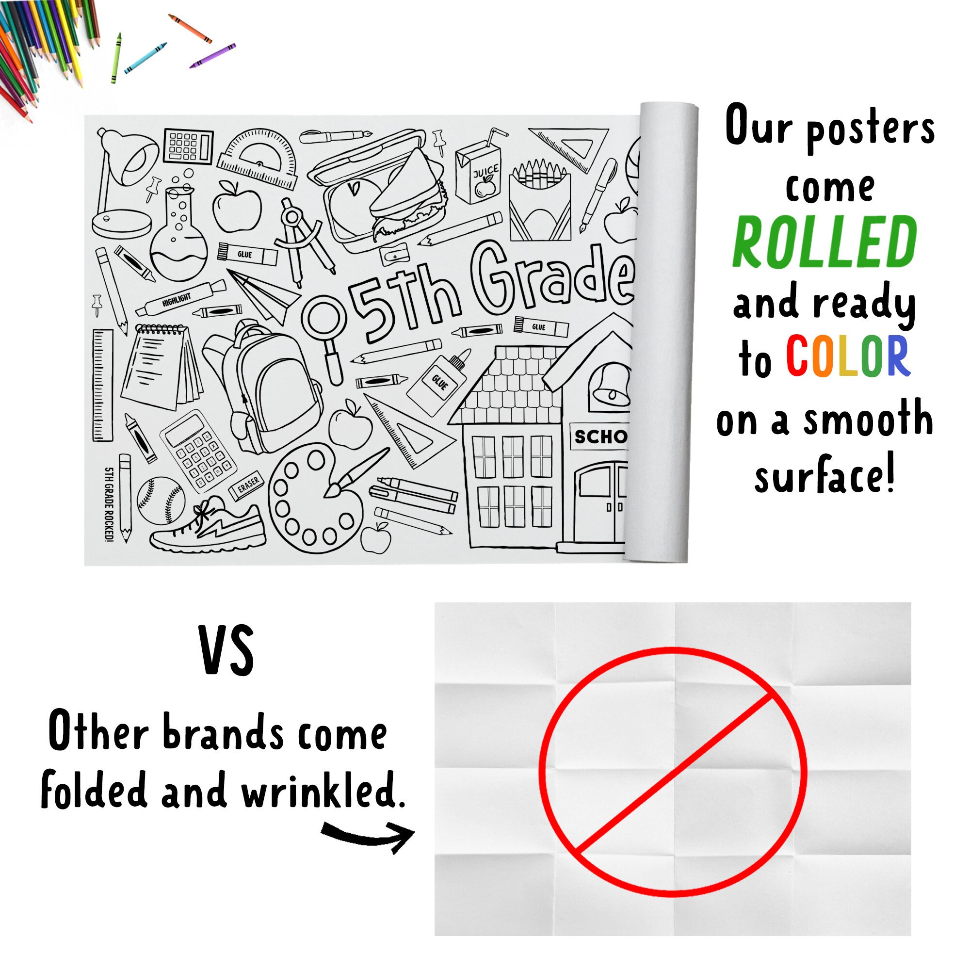 GIANT School Rocked Coloring Poster or Table Cover Paper - Etsy