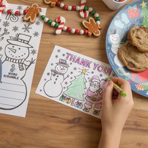 Kid's Holiday Coloring Thank You Cards With Envelopes Set pack of 10 ...