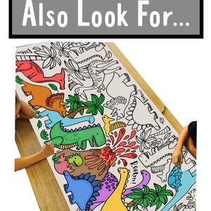 Personalized Dinosaur Coloring Poster 30"x20" : Party Decor - Etsy