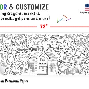 GIANT School Rocked Coloring Poster or Table Cover | Paper Tablecloth ...