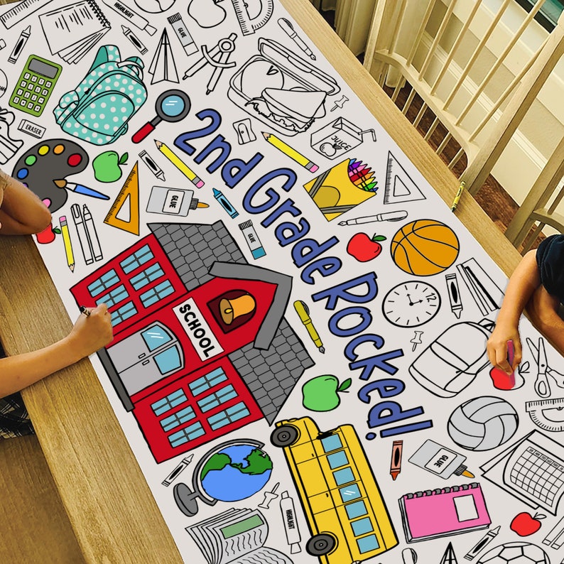 GIANT School Rocked Coloring Poster or Table Cover Paper - Etsy