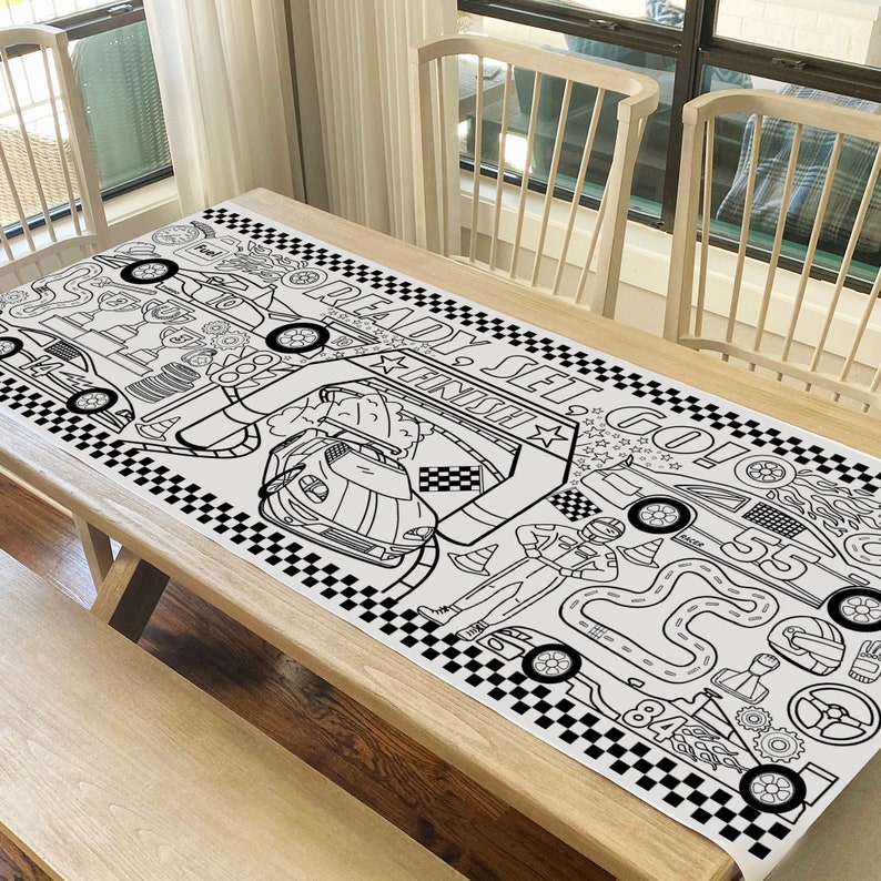 GIANT Race Car Coloring Poster or Table Cover Race Car - Etsy