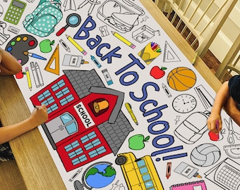 Back to School Giant Coloring Poster School Decoration Paper Table ...