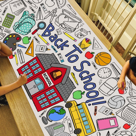 GIANT Back to School Coloring Poster or Table Cover Paper - Etsy