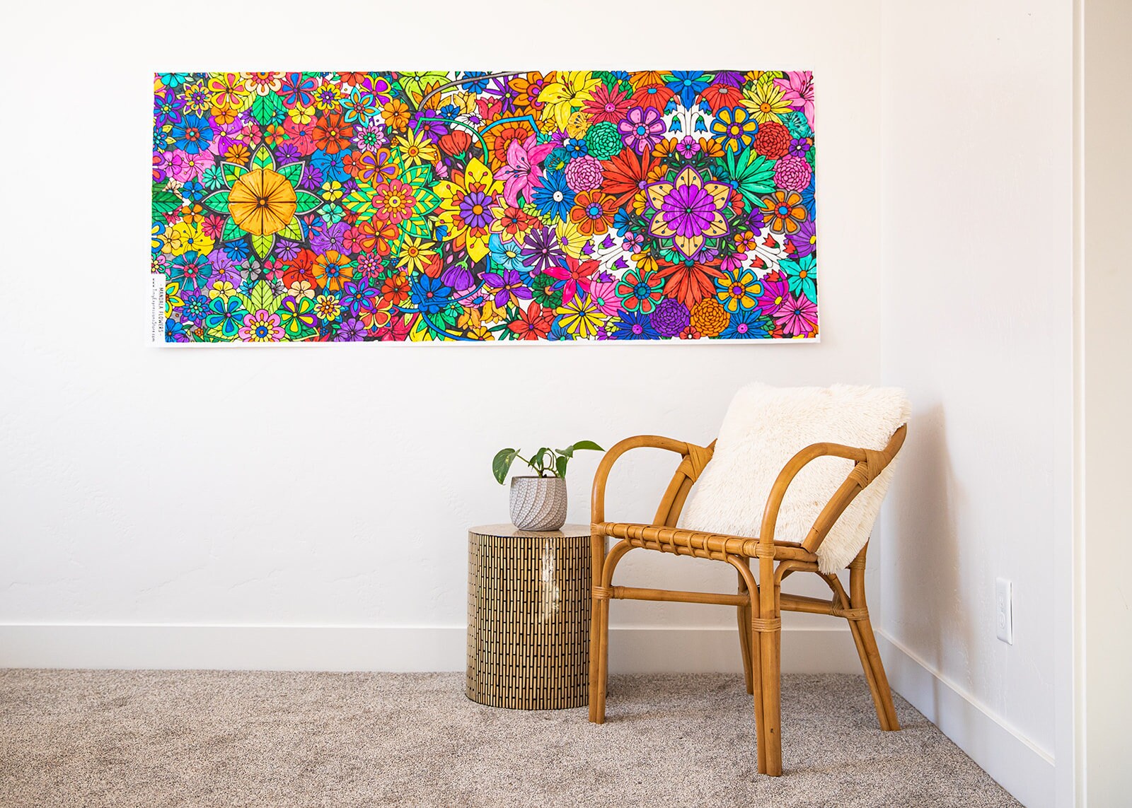 GIANT Flower Mandala Coloring Poster 72 X 30 - Etsy