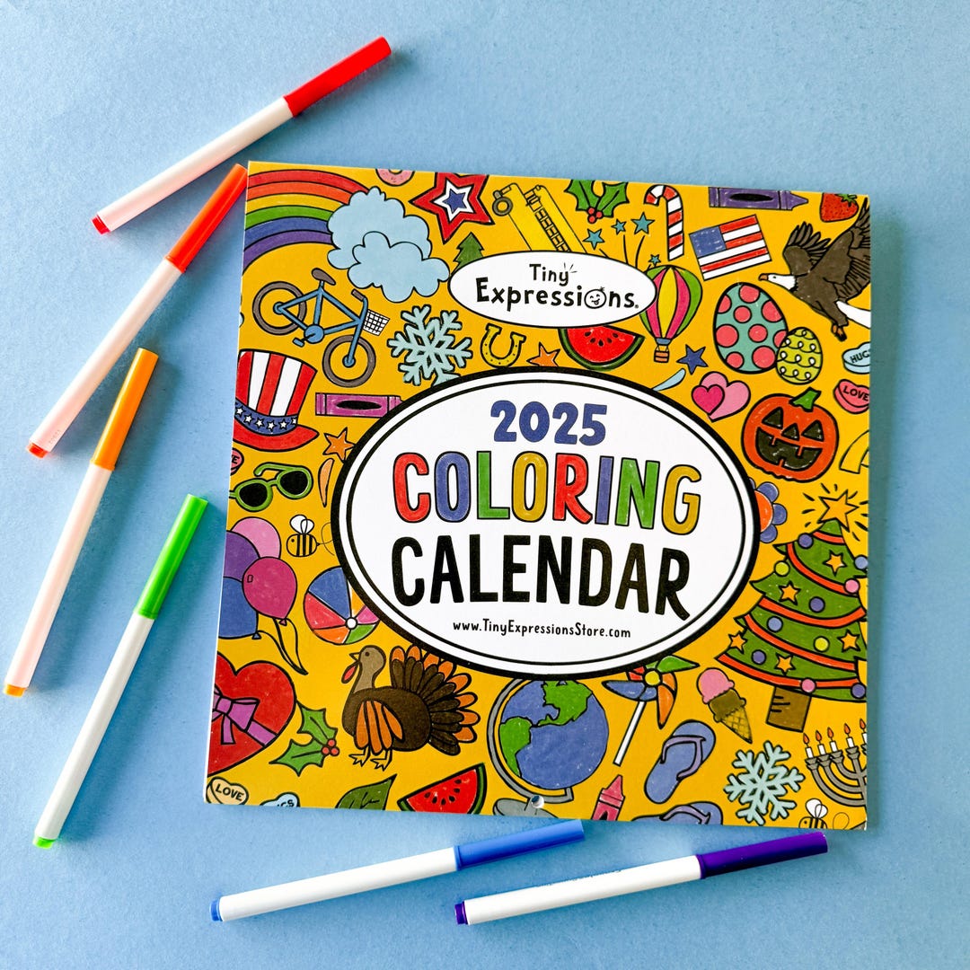 Kids 2025 Coloring Calendar | Monthly Wall Calendar With Months and ...