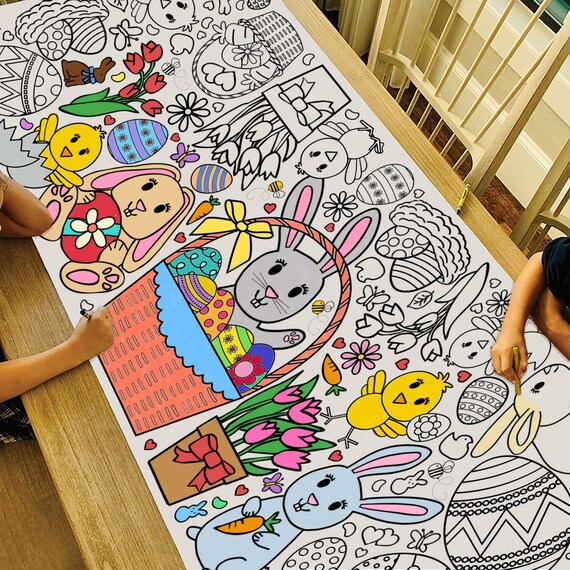 GIANT Easter Coloring Poster or Table Cover Paper Easter - Etsy