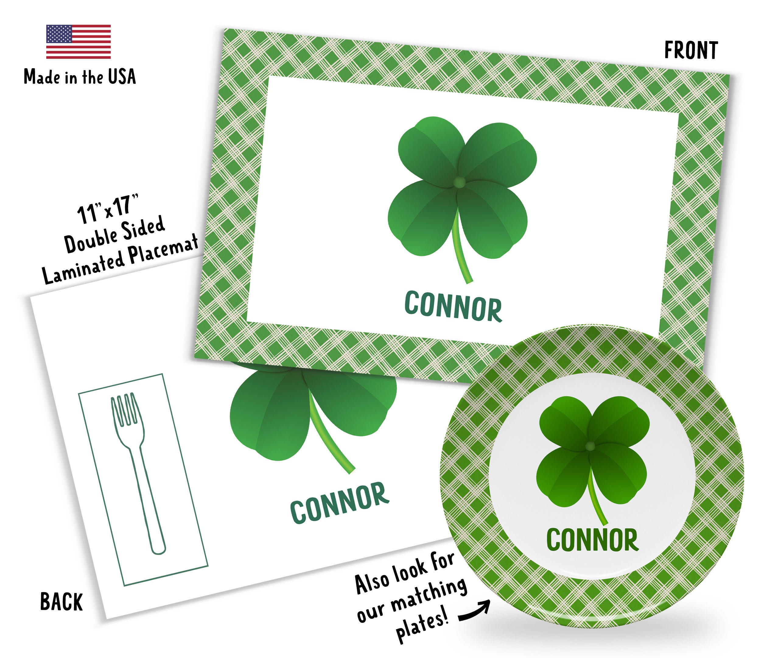 Personalized Shamrock Plate for Kids St. Patrick's Day | Etsy