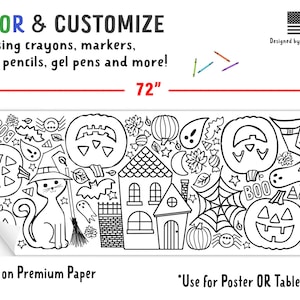 GIANT 6 Ft. Halloween Coloring Banner or Tablecloth - Etsy