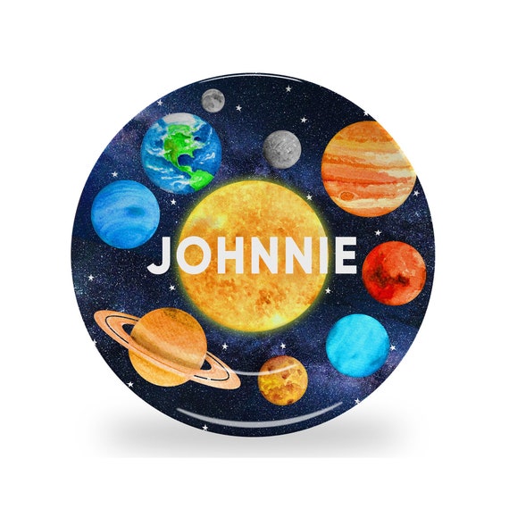 Personalized Solar System Plate for Kids Cute Solar System | Etsy
