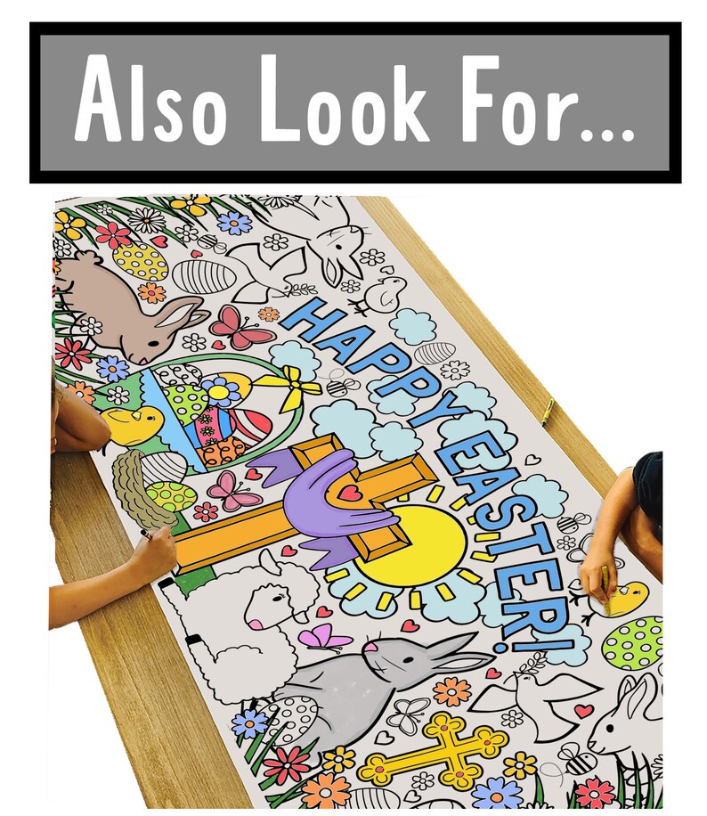 GIANT Easter Coloring Poster or Table Cover Paper Easter - Etsy