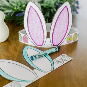 12 Pack Easter Bunny Coloring Crowns | Easter Craft for Kids Parties ...
