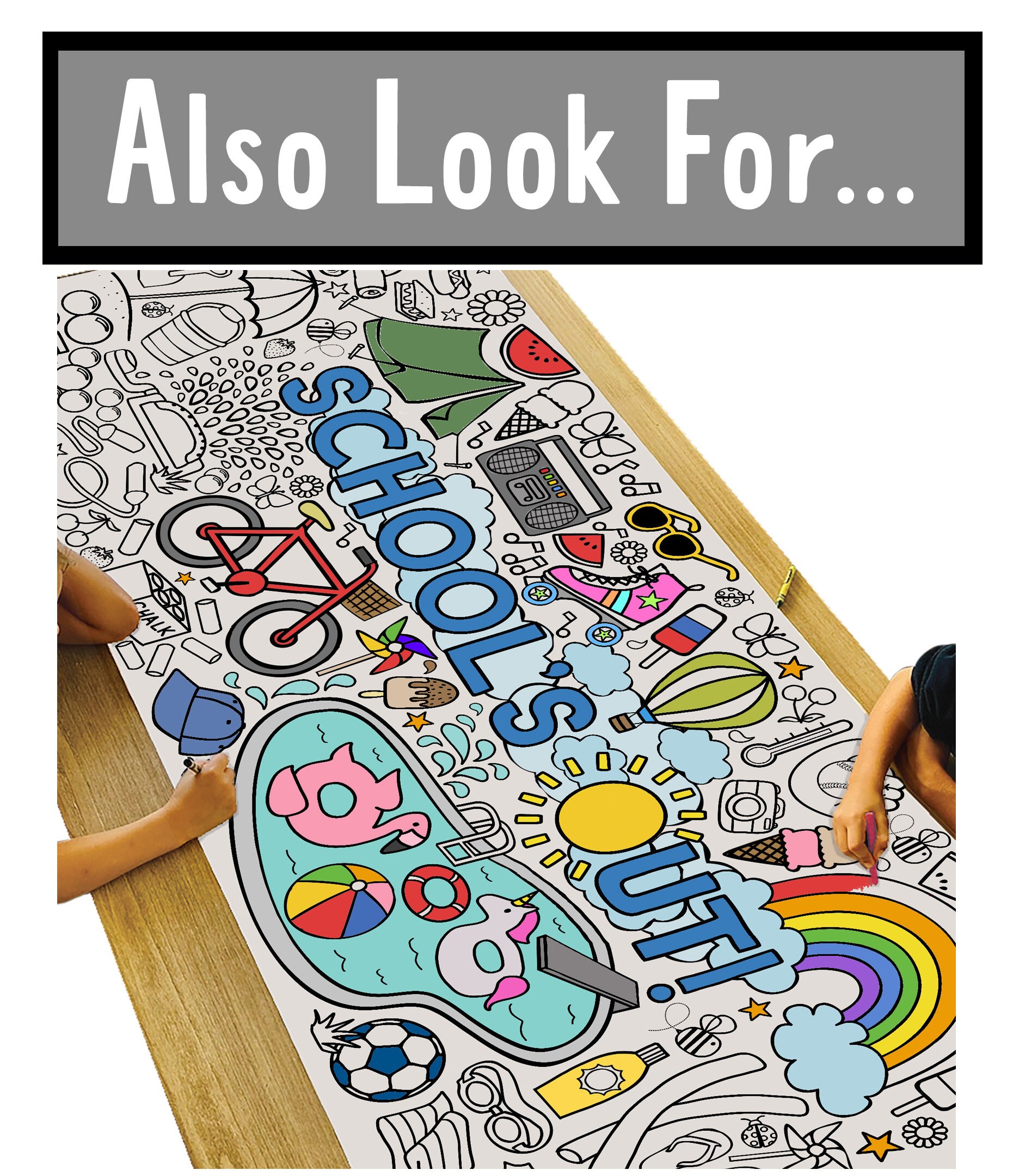 GIANT School Rocked Coloring Poster or Table Cover Paper - Etsy