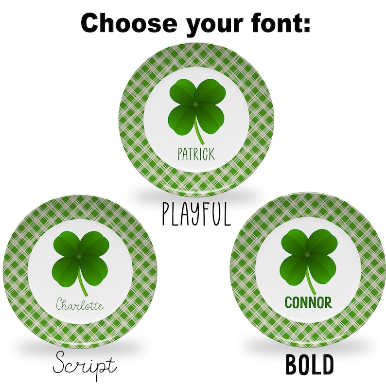 Personalized Shamrock Plate for Kids St. Patrick's Day | Etsy