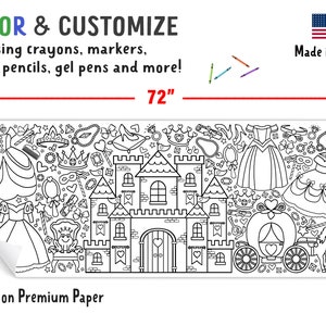 GIANT Princess Coloring Poster or Table Cover | Paper Princess ...