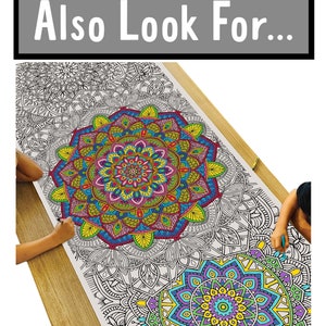GIANT Flower Mandala Coloring Poster | 72" X 30" Premium Coloring Paper ...