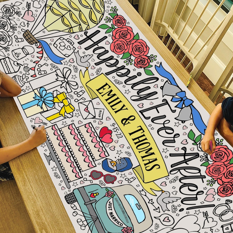 Wedding Coloring Poster - Etsy