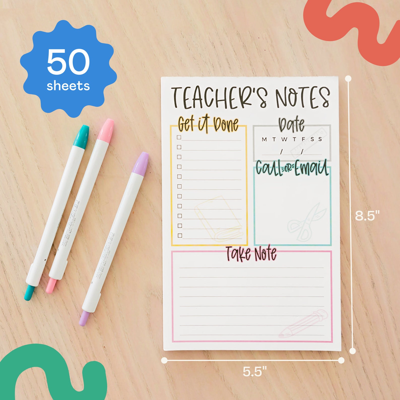 Teacher Appreciation Notepads : 50 Page Teacher Agenda - Etsy