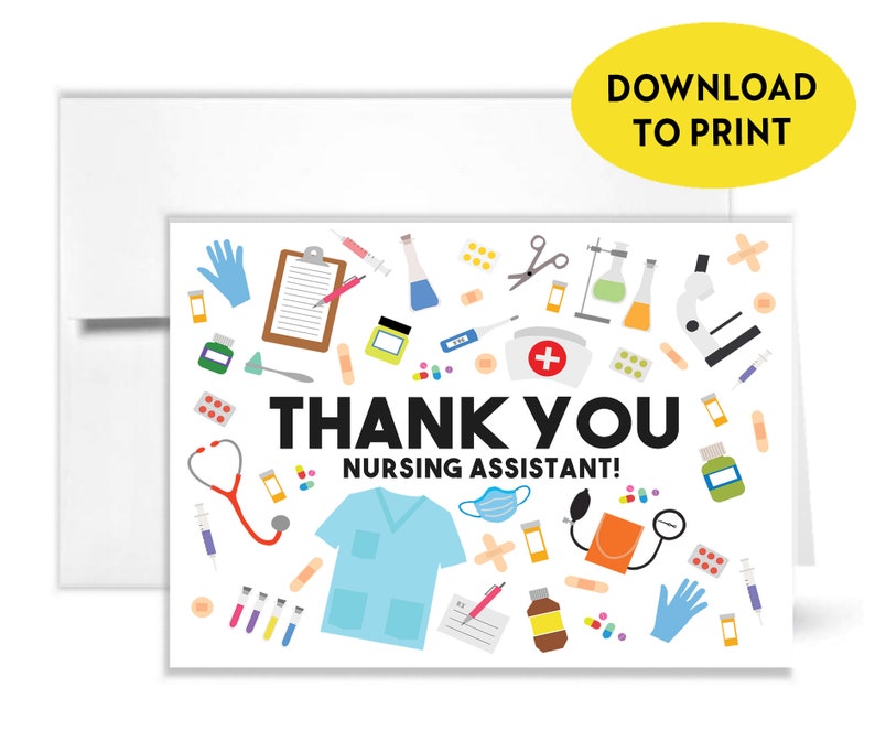 Printable CNA Thank You Card 2 sizes Included 4.25x6 & 5x7 | Etsy