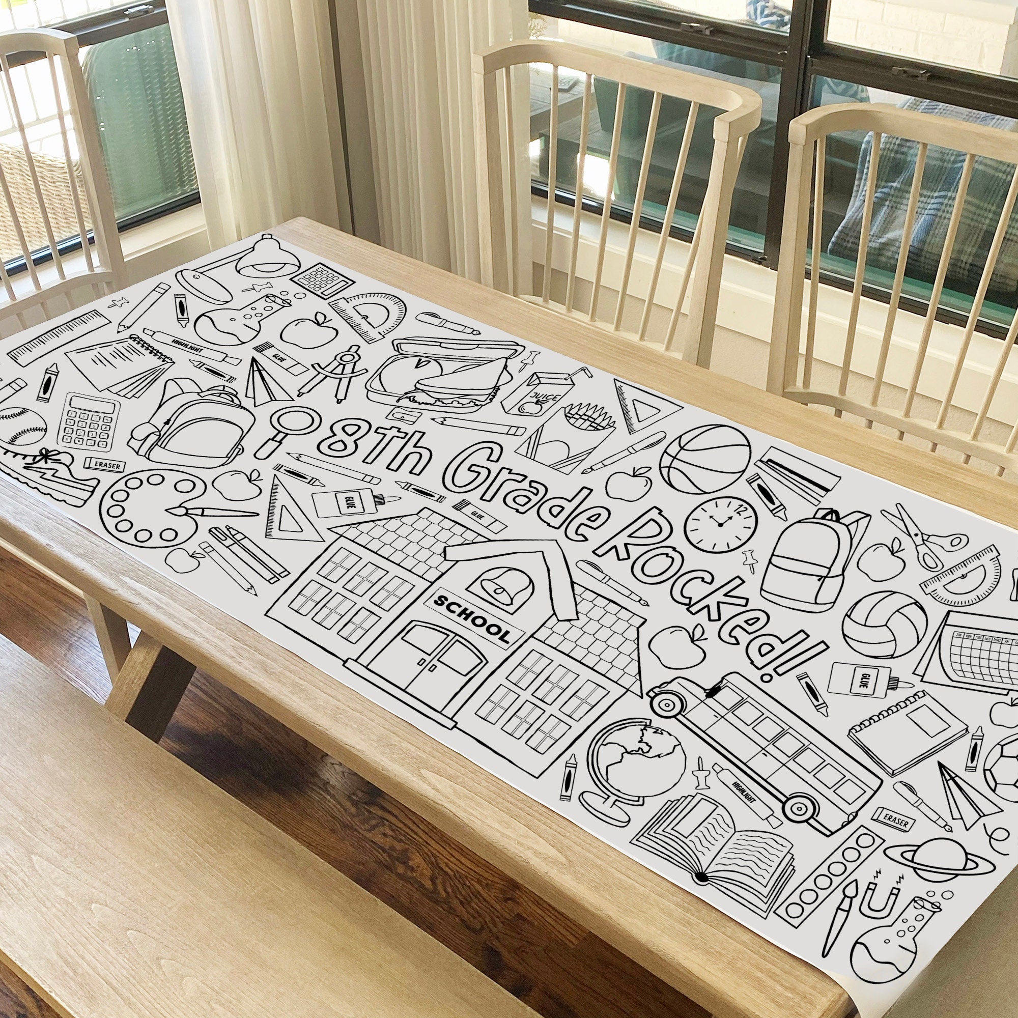 GIANT School Rocked Coloring Poster or Table Cover Paper - Etsy