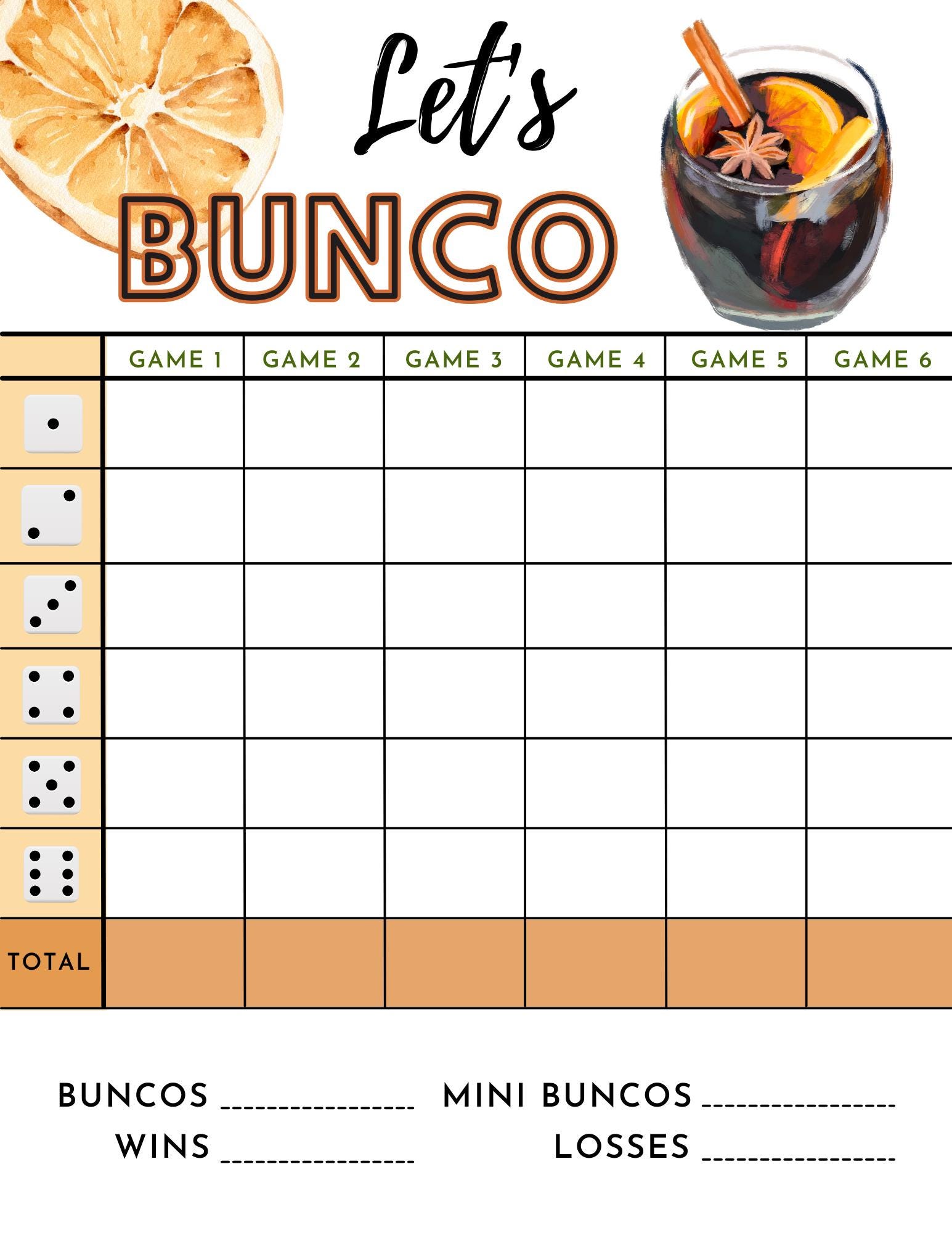 Winter Themed Bunco Score Card Sheets Pad Printable Winter Bunko Score ...