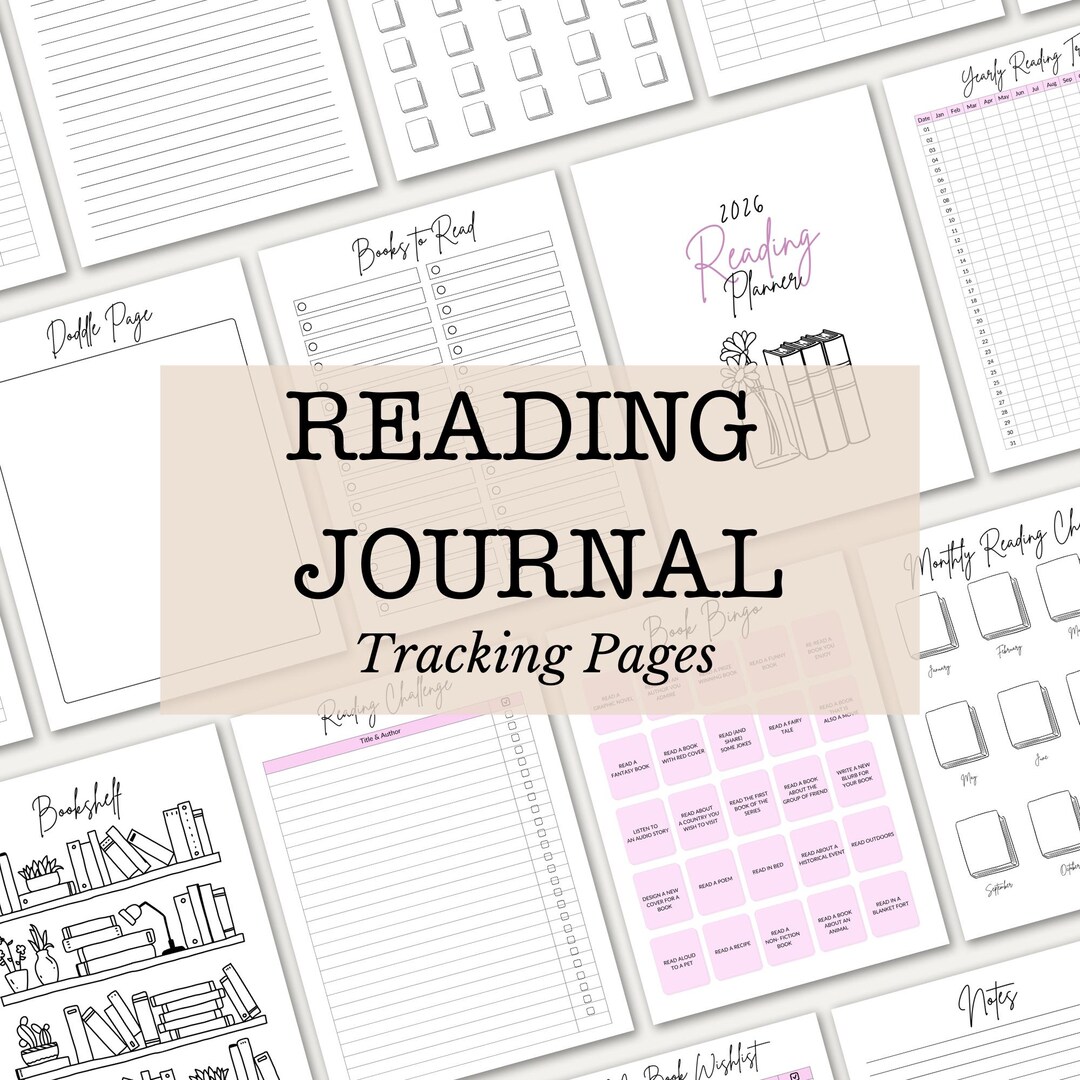 Pink Reading Journal Tracker, Book Log Planner (digital Download) - Etsy