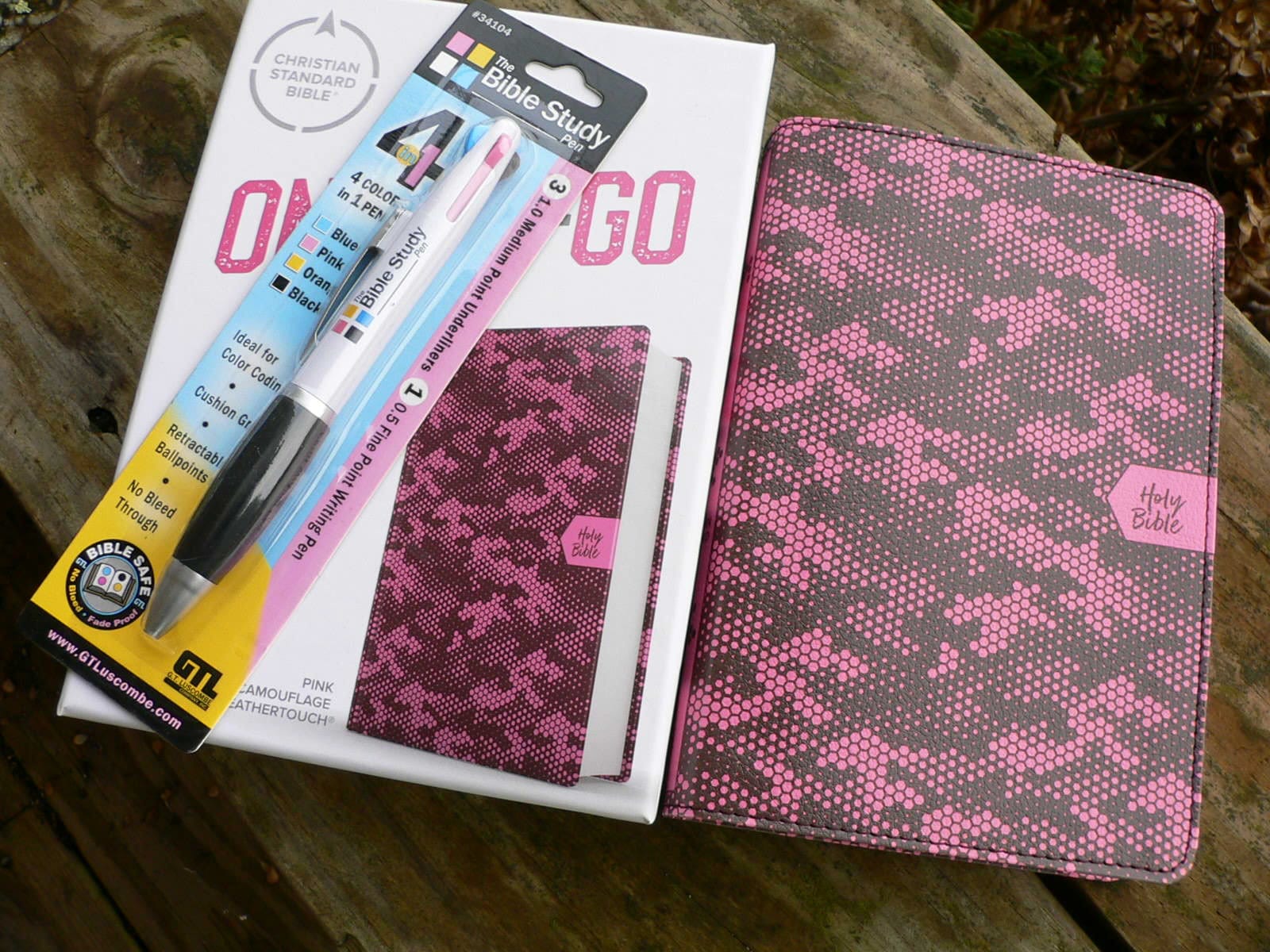 CSB Compact Pink Camo BIBLE + 4 Color Bible Study Pen - Etsy