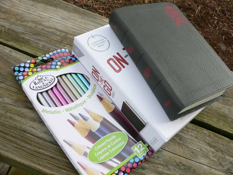 CSB Compact Charcoal Red Arrow BIBLE Bible Study Pen - Etsy