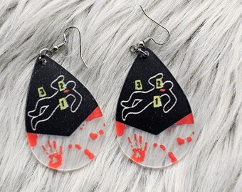 Body Chalk Outline & Evidence Markers Crime Scene Investigator CSI ...