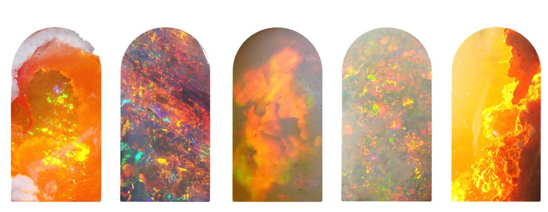 Sunset Fire Opal Nail Set - Etsy