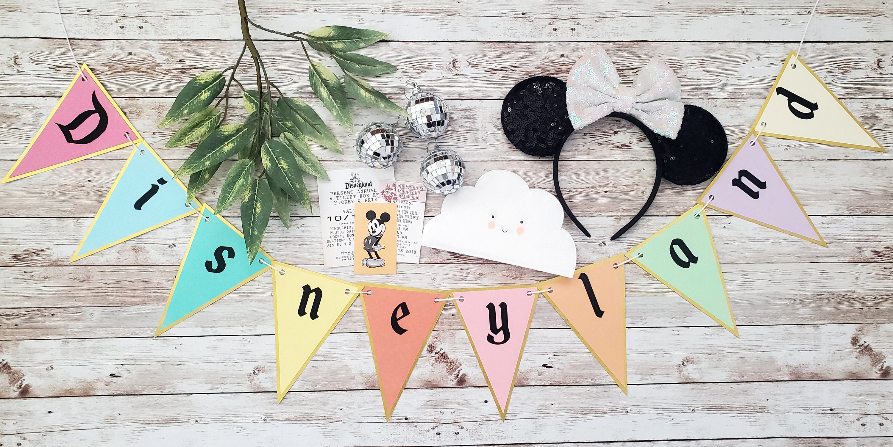 Party Supplies Pastel Birthday Baby Shower Back Drop Pennant Flags ...