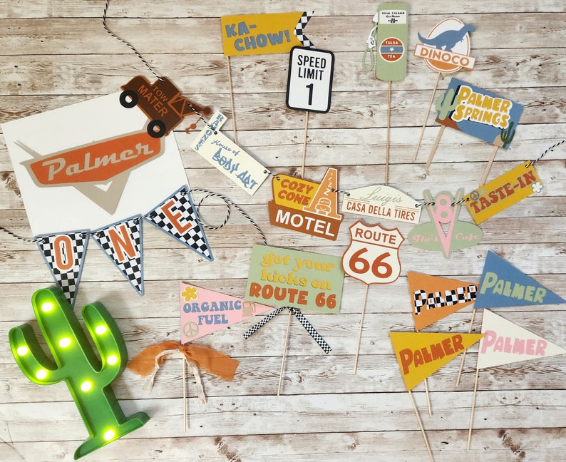 Banner de trona de Cars: decoración para fiesta de primer cumpleaños ...