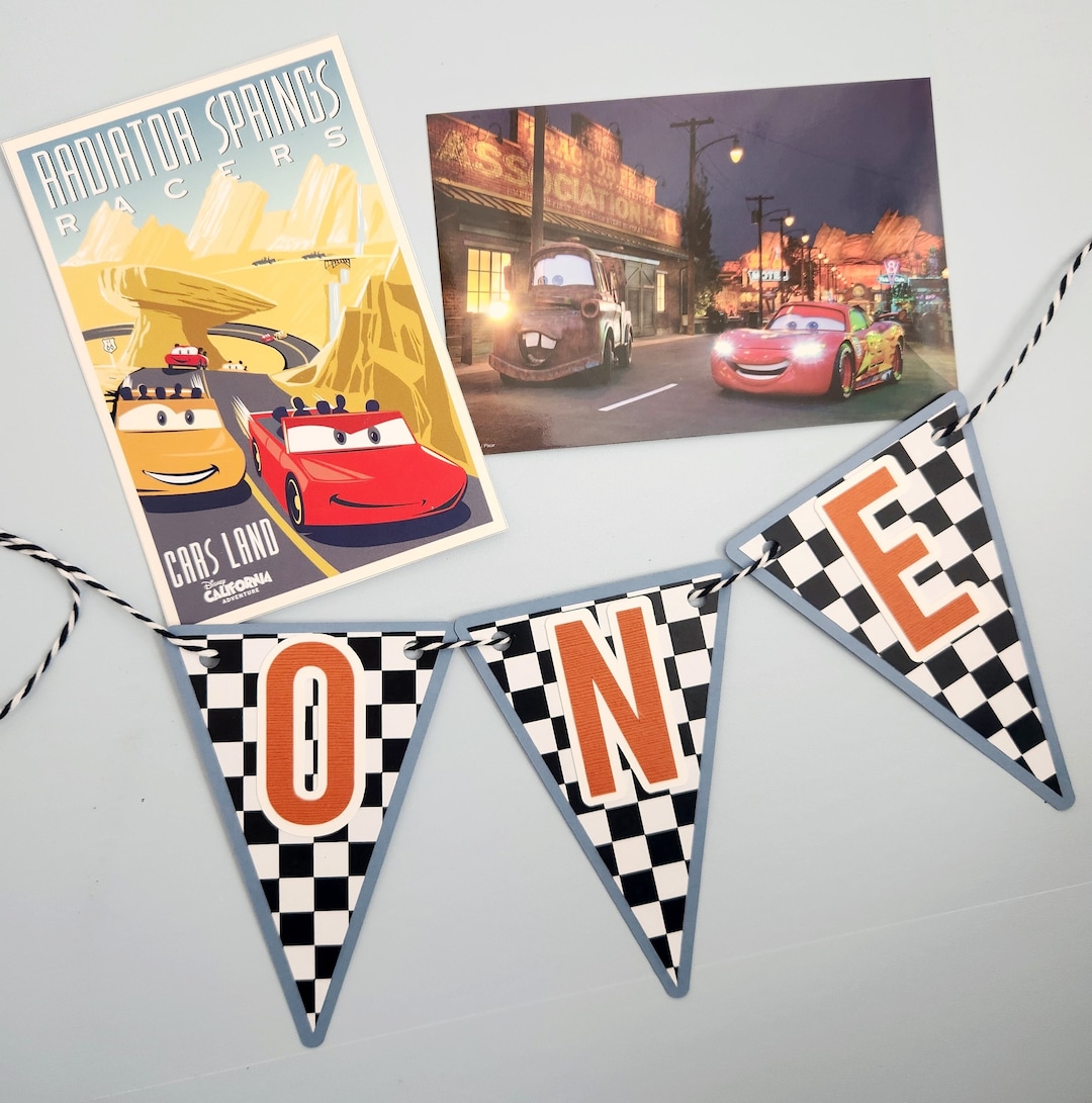 Banner de trona de Cars: decoración para fiesta de primer cumpleaños ...