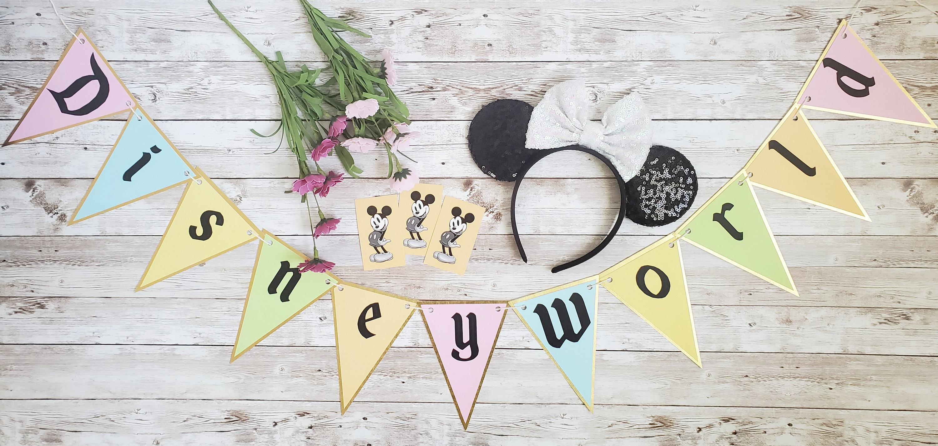 Vintage Style Disney World Banner Party Supplies Birthday - Etsy UK