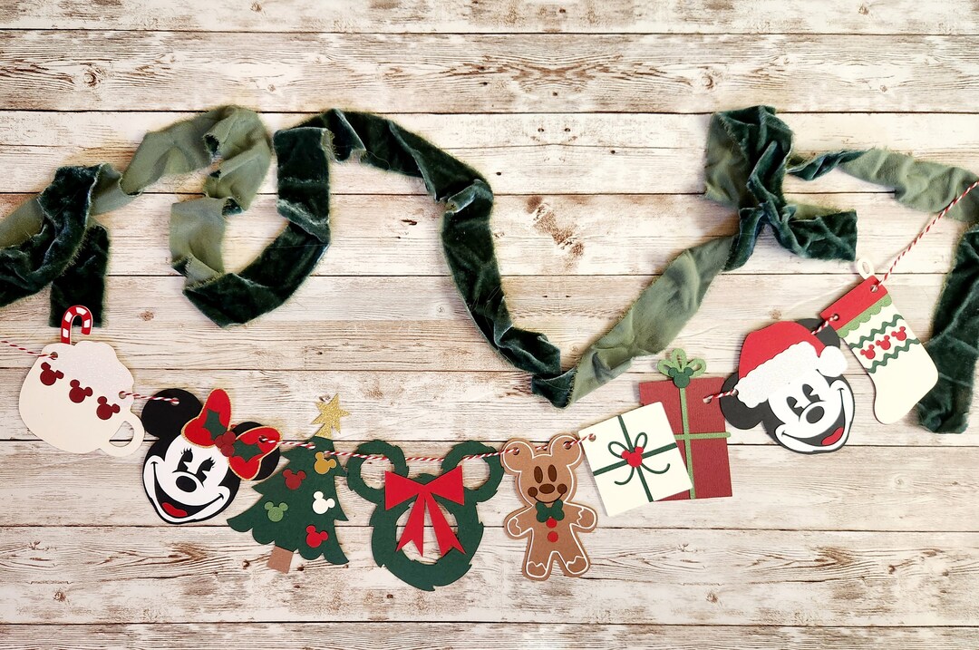 Disney Christmas Banner Party Decor Supplies Christmas Back - Etsy