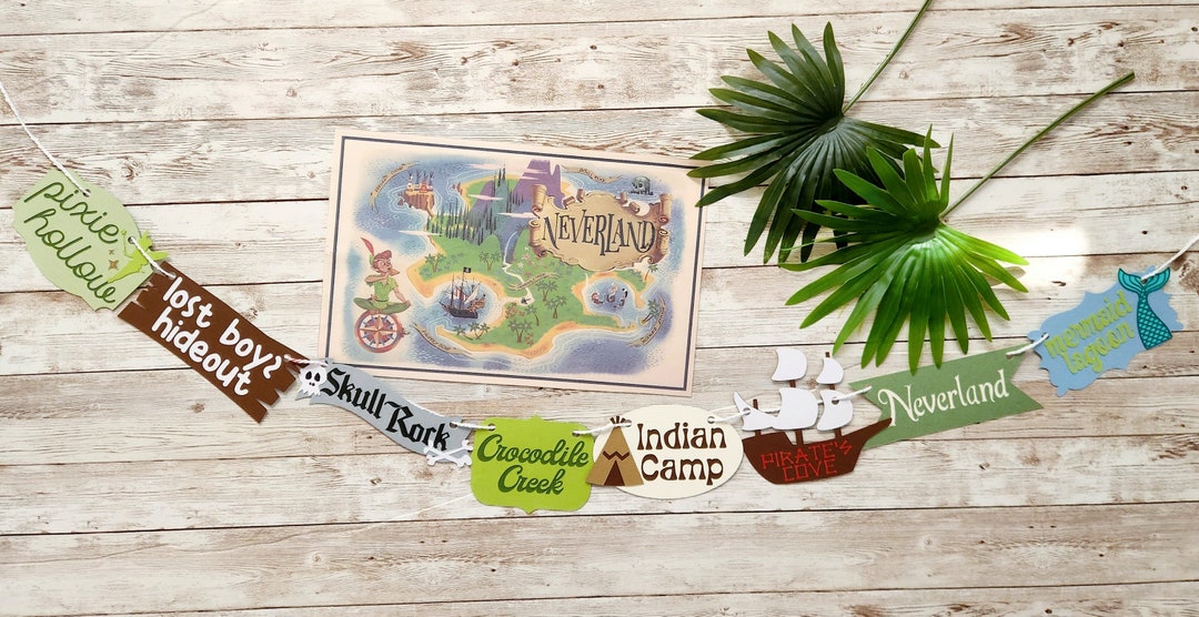 Neverland Signs Banner Party Supplies Birthday Baby Shower Decor Back ...
