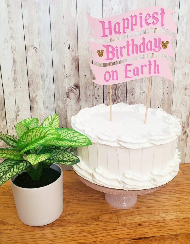 Happiest Birthday on Earth Cake Topper Party Decor Supplies | Etsy