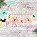 Pastel Retro Disneyland Pennant Flag Party Supplies Decoration Center ...