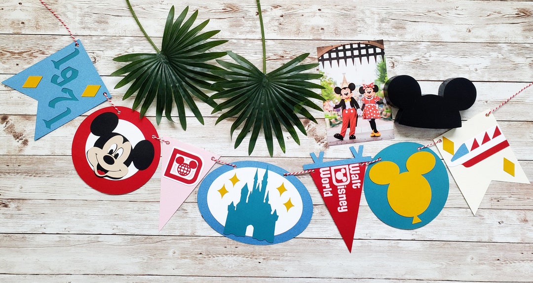 Retro Disney World Icons Banner – Party Backdrop, Mickey Castle - Etsy