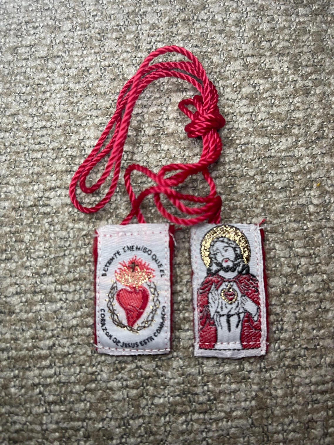 Scapular Sagrado Corazon De Jesus -jesus - Escapulario Red **free ...