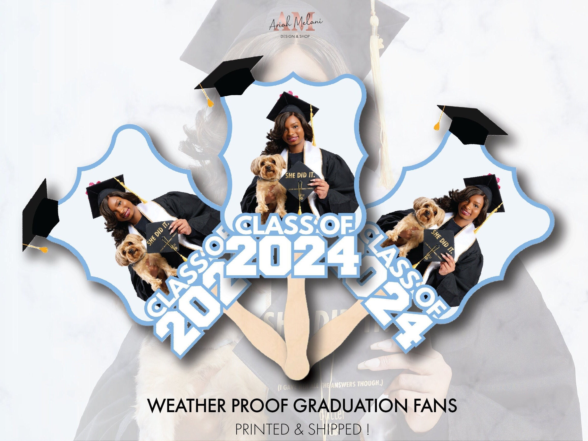 2024 Graduation Head Fans, Graduation Hand Fans, Custom Personalized ...