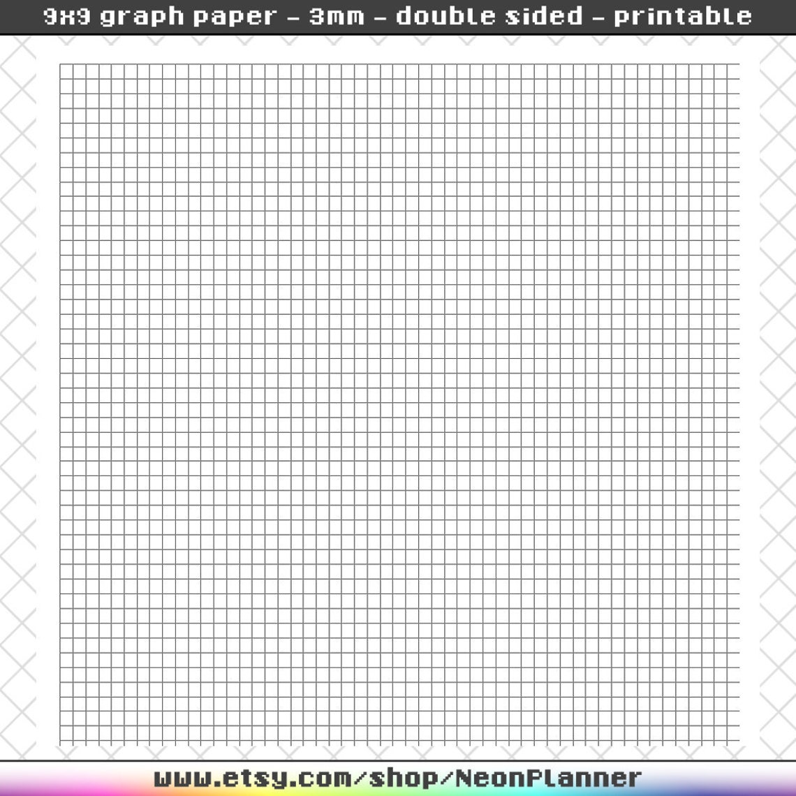 Printable Editable Graph Grid 3mm Small Notebook Letter Size - Etsy New ...