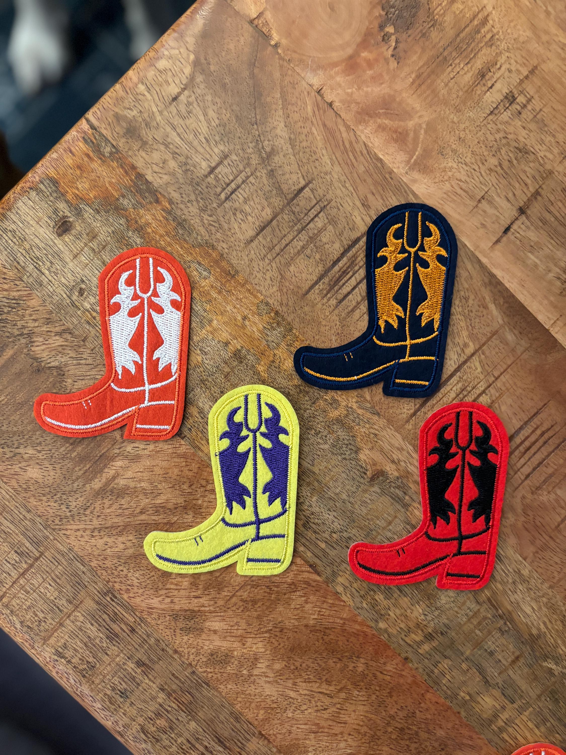 Cowboy Boot Hat Patch 3.25" X 2.5", Embroidery Patch, Trucker Hat Patch ...