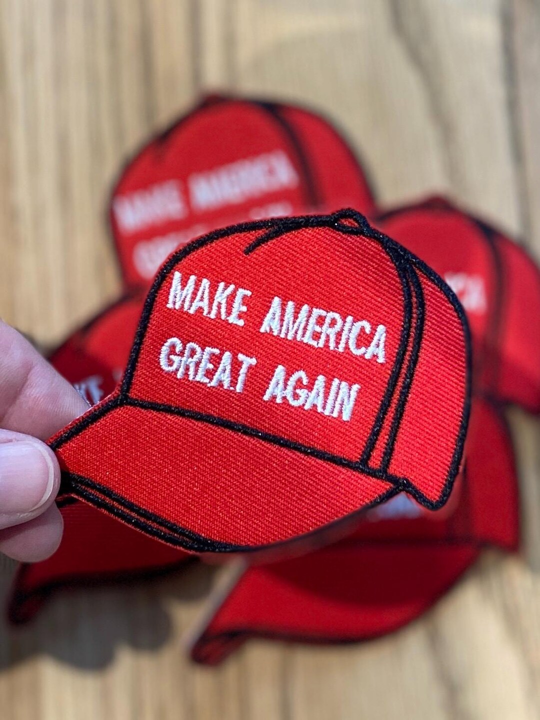 MAGA Red Cap Hat Patch 3.25" X 2.25", Embroidery Patch, Trucker Hat ...